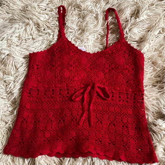 Tops | Womens Red Crochet Top | Poshmark